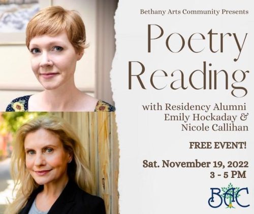 Poetry Reading with BAC Residency Alumni Emily Hockaday & Nicole ...